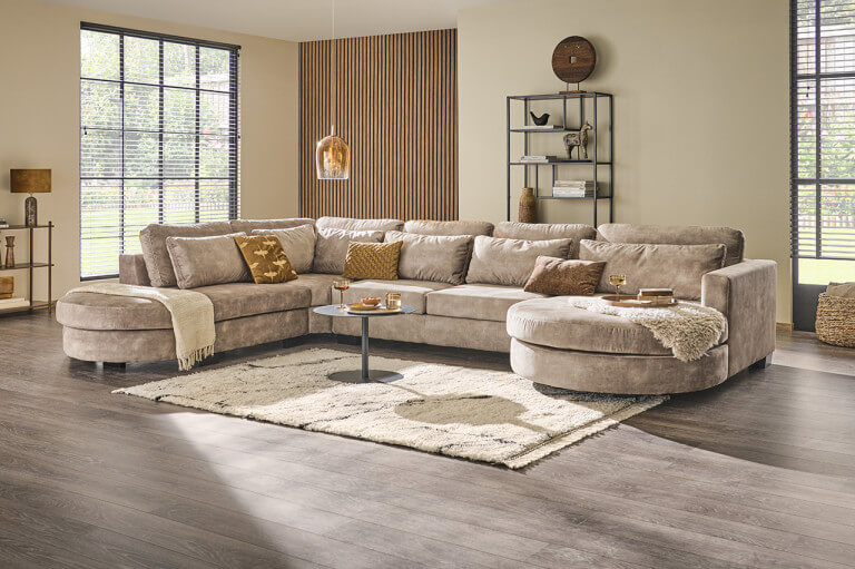 Santorini hoekbank rond - liver | Woonsquare