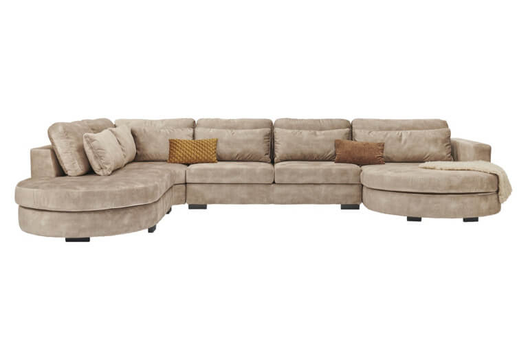 Santorini hoekbank rond - liver | Woonsquare